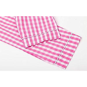 Mud Kingdom Baby Pajamas for Girls Boys Kids Clothes Sets Button Down Lattice 100% Cotton Sleepwear Pink 2T