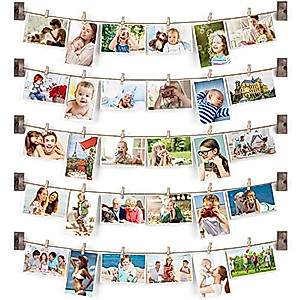 Emfogo Picture Frames Collage Wall Decor Photo Frame Collage Picture frames with 30 Clips Wall Decor