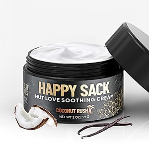 Derm Dude Happy Sack Ball Deodorant & Anti Chafing Cream for Men | Formulated With All-Natural DeoPlex for Odor Control | Aluminum Free Nut Love Cooling Cream - Coconut Rush Scent, 2 oz (1 Pack)