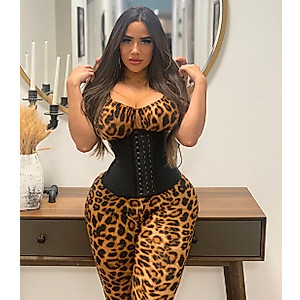 YIANNA Waist Trainer for Women Tummy Control Latex Underbust Waist Cincher Corset Sport Girdle Hourglass Body Shaper,(Black, XS)