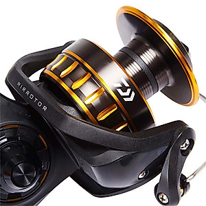 Daiwa BG4500 BG Saltwater Spinning Reel, 4500, 5.7: 1 Gear Ratio, 6+1 Bearings, 43.10" Retrieve Rate, 22 lb Max Drag, Black/gold