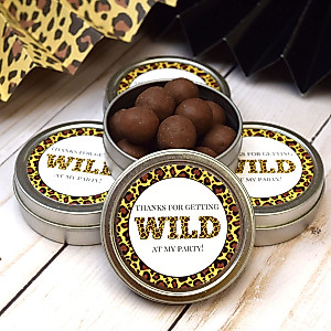 Leopard Print Themed Birthday Party Thank You Sticker Labels, 40 2" Party Circle Stickers by AmandaCreation, Great for Party Favors, Envelope Seals & Goodie Bags