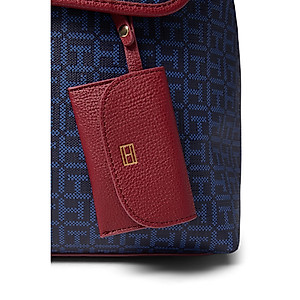 Tommy Hilfiger Kennedy II Flap Backpack w/Hangoff-Coated Square Monogram Tommy Navy/Charcoal Blue One Size