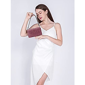 Chanrekenti Rhinestone Purse Evening Bag for Women Crystal Handbags for women Crossbody Purse with Chain for Party