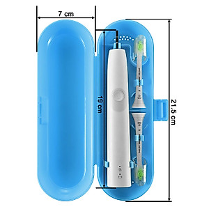 CM 2 Pcs Plastic Travel Case Toothbrush Carrying Case Holder Container Compatible with Oral B Pro, Sonicare and Other Electric Toothbrush (Blue & Pink)