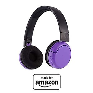 Made for Amazon, Volume Limiting Bluetooth BuddyPhones, PopTime in Purple. Ages (8-15)