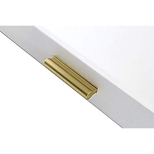 HofferRuffer Extra Large Serving Tray with Handles, Elegant Faux Leather Storage Decorative Tray for Coffee Table, Ottoman, Console Table (White Tray+Golden Handle)