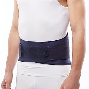 Comforband Adjustable Back Support Brace with Power Straps for Men and Women - Relief from Lower Back Pain, Strains, Arthritis, Herniated Disc, Sciatica, Scoliosis, Injury Recovery, Rehabilitation – Firm back support with Adjustable Compression (Navy, Reg