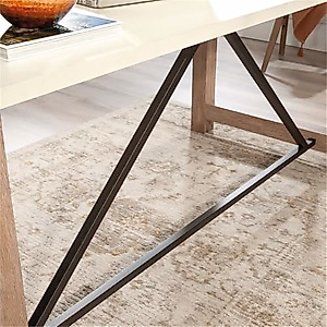 Sauder Dixon City Engineered Wood Executive Desk in Brushed Oak Finish