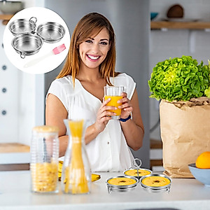 OKUMEYR 2pcs Stainless Steel Egg Steamer Egg Cooker Pan Nonstick Egg Poacher Pancake Maker Egg Maker Molds Stainless Steel Egg Poacher Breakfast Egg Poachers Small Tools Round Baby