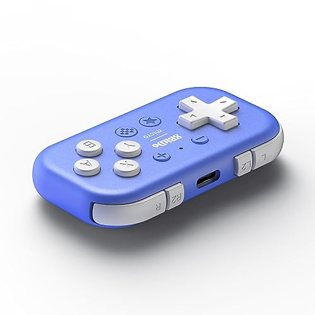 8Bitdo Micro Bluetooth Gamepad Pocket-sized Mini Controller for Switch, Android, and Raspberry Pi, Supports Keyboard Mode (Blue)
