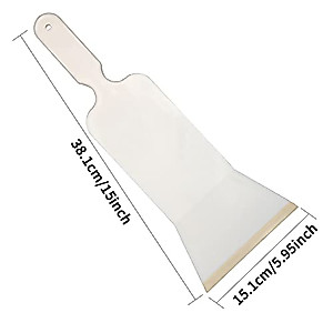 Abnaok Tools Long Handle Auto Bulldozer Squeegee for Window Tint Film Installing Car Vinyl Wraps Window and Glass Cleaning (White)