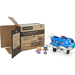 Fisher-Price Little People Musical Toddler Toy Travel Together Airplane with Lights Sounds & 2 Figures for Ages 1+ Years, Blue