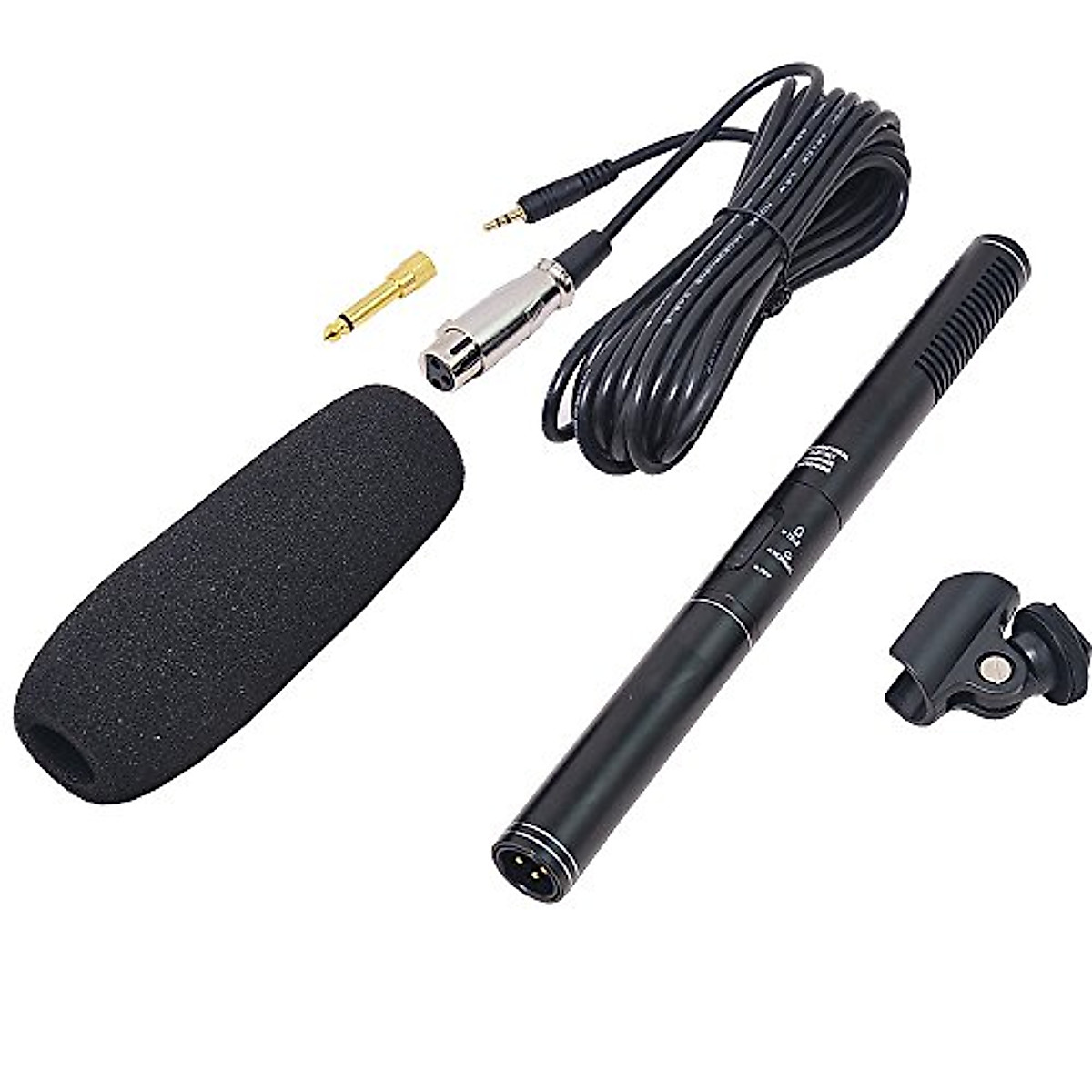 Bestshoot Condenser Interview Microphone Photography Shotgun Mic for Video Camcorders DSLR DV Camcorder 11 inches/27cm Camera Microphone with Metal Holder, Anti-Wind Foam Cap XLR Cable