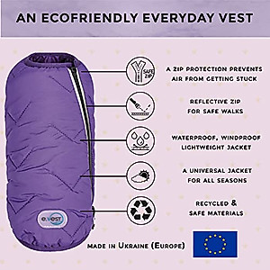 Bonne et Filou Sustainable Dog Jacket Vest Made in Ukraine with Premium Recycled Materials - Lightweight Warm Waterproof Windproof Winter Dog Coat Outfit for Cold Weather(Medium-2, Orange)