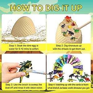 EARTH'SCODE Jumbo Dino Egg Excavation Dig Kit, Archeology Educational Science STEM Toy, Crafts Gift for Kids