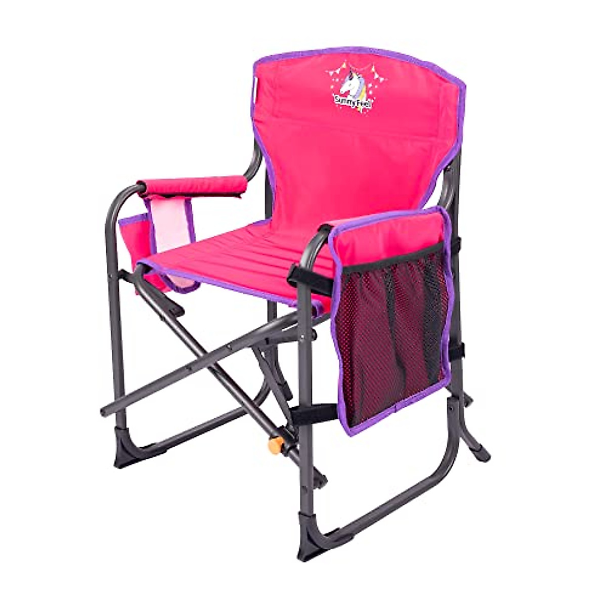 SUNNYFEEL Small Camping Chair, Portable Folding Aluminum Directors Chairs Lightweigh with Cup Hold, Pocket for Beach,Trip,Picnic,Outdoor Sports Events Foldable Camp Lawn Chair with Backpack Straps