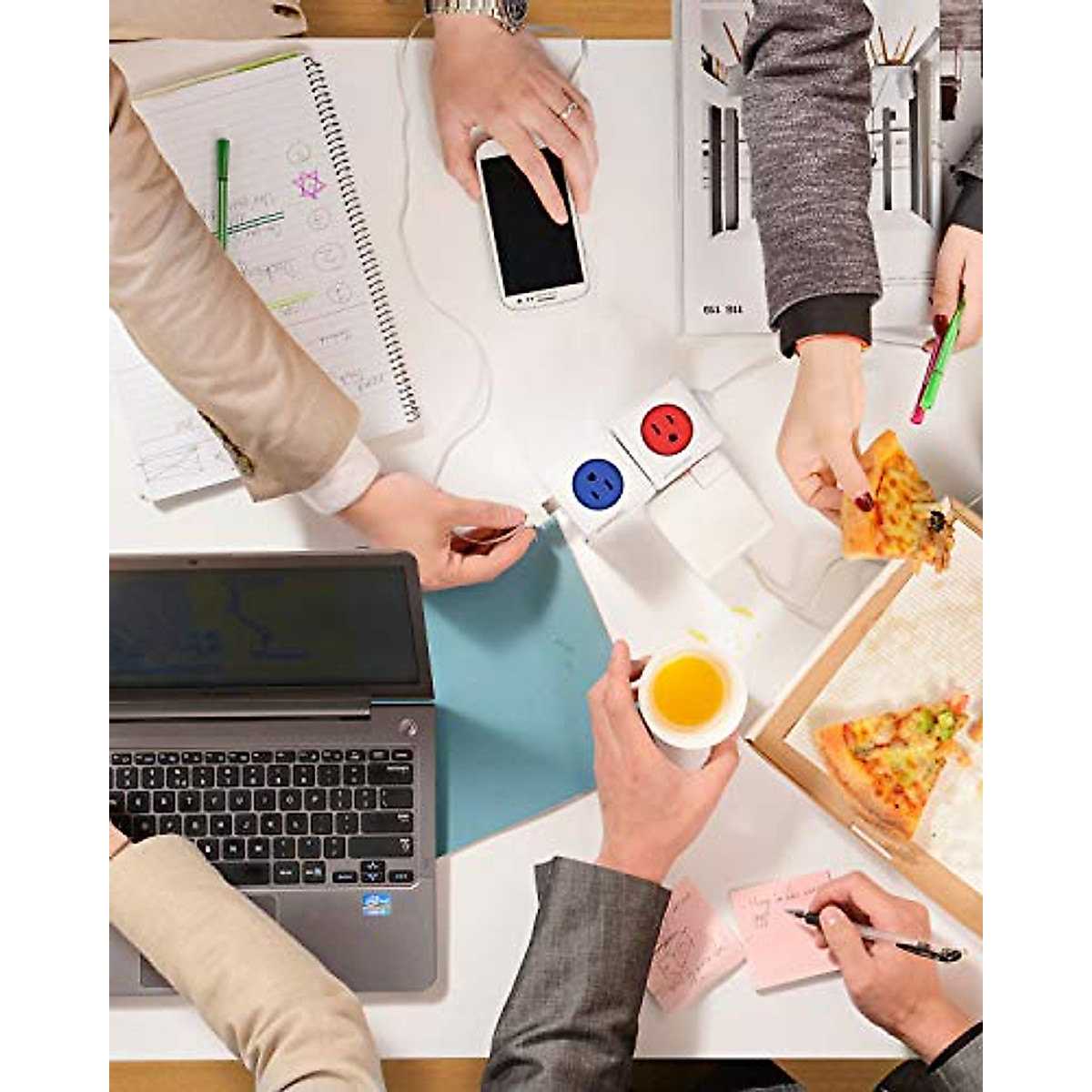 Power Strip, Allocacoc PowerCube |Extended|, 4 Outlets 2 USB Ports, 10 feet Cable, Surge Protection, Mounting Dock, Compact for Travel, Home and Office, Space Saving, ETL Certified …