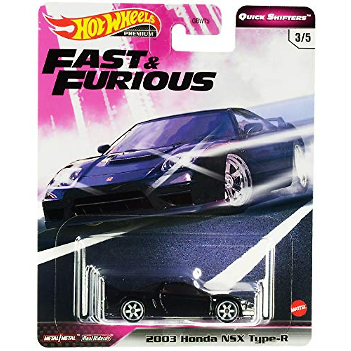 DieCast Hotwheels 2020 Premium Fast& Furious Quick Shifters 3/5, 2003 H0nda NSX Type-R (Black)