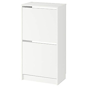 Ikea BISSA shoe cabinet with 2 compartments white (49x28x93 cm)