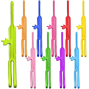 Silicone Finger Bookmarks, 10 pcs Silicone Finger Point Bookmarks Elastic Book Mark Strap Home School Office Supply for Adults and Kids