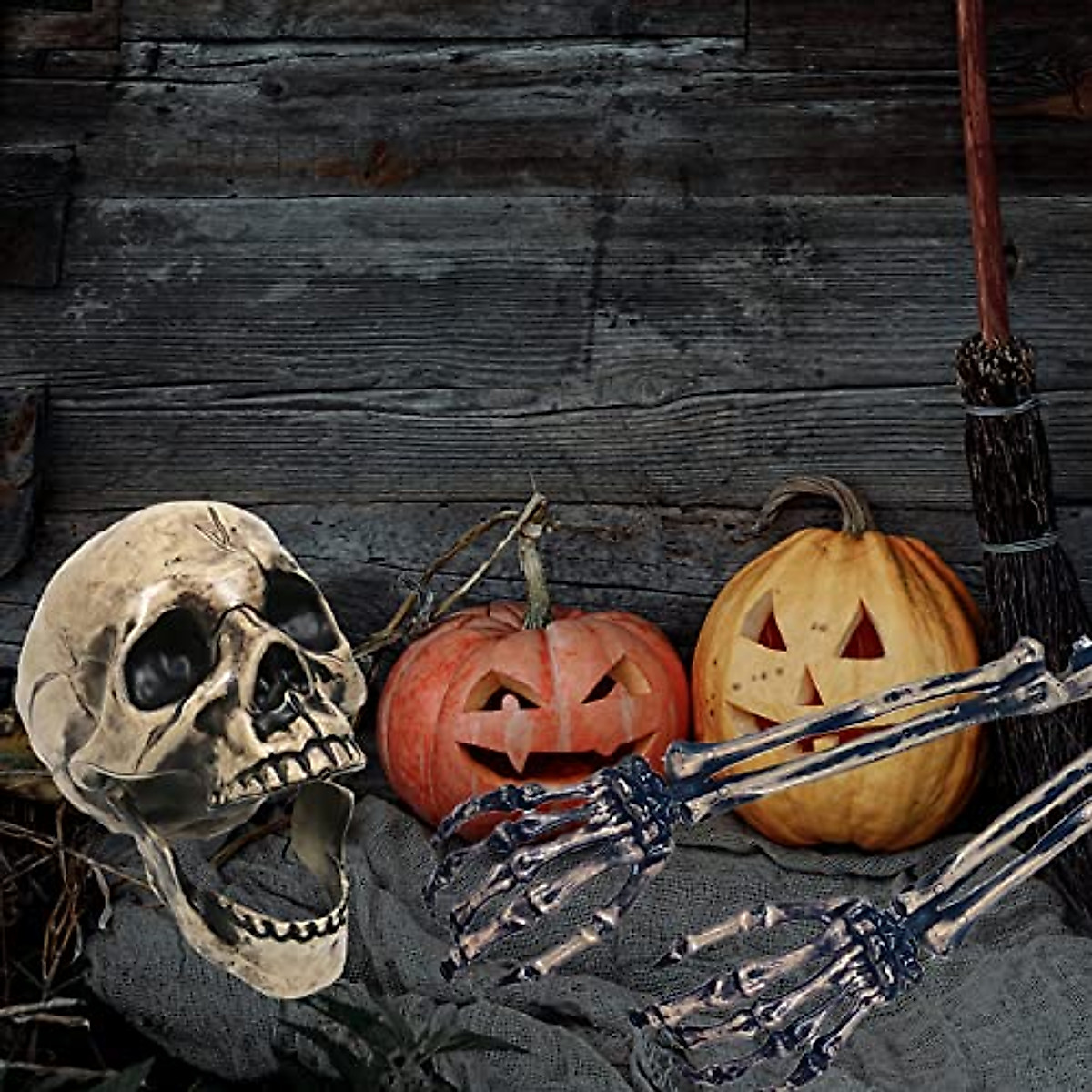 Sunnyglade Realistic Skeleton Stakes Halloween Decoration Scary Ground Breaker Skull and Skeleton for Outdoor Yard Lawn Stake Garden Graveyard Decoration