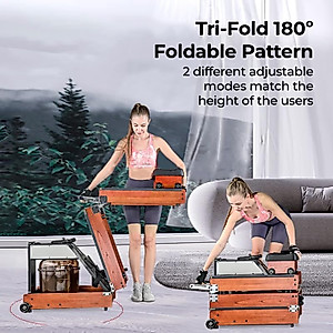 KINGSMITH WR1 Foldable Water Rowing Machine Patented 3-Fold Technology, Full Body Workout, Low-Impact, Digital Display