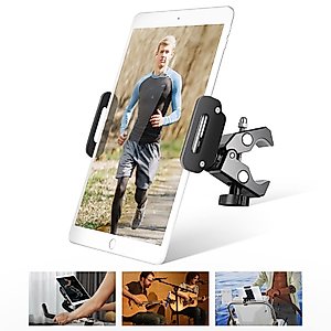 elitehood iPad Holder for Treadmill, Heavy Duty Tablet Holder for Stroller, iPad Bike Mount Compatible with 4.7-12 inches iPad, iPhone, Tablets and Cell Phones