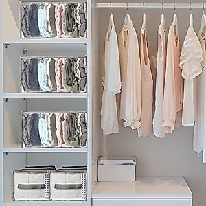 10 Pcs Extra Large Wardrobe Clothes Organizer with Handle, 7 Grid 15.7 x 11.1 x 8.7 Inch Foldable Mesh Clothes Storage Organizer for Closet, Clothes Storage Box for Jeans Pants T-shirts Leggings Bras