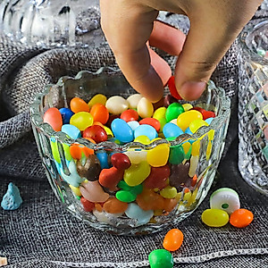 INFTYLE Glass Candy Dish with Lid Set of 4 Crystal Glass Candy Jar Jewelry Box Dappen Dish Cookie Jar for decorative storage gift idea