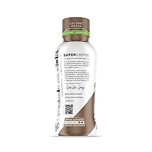 Super Coffee, Ready To Drink Iced Coffee, Coconut Mocha (12 Ounce Bottles, Pack of 12) - Low Net Carbs, No Added Sugar, Keto Friendly, 10g of Protein, Low Calorie, Protein Coffee, Smart Coffee