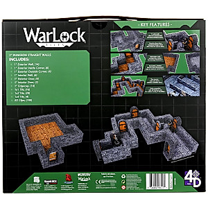 Warlock Tiles: Expansion – 1 in. Dungeon Straight Walls