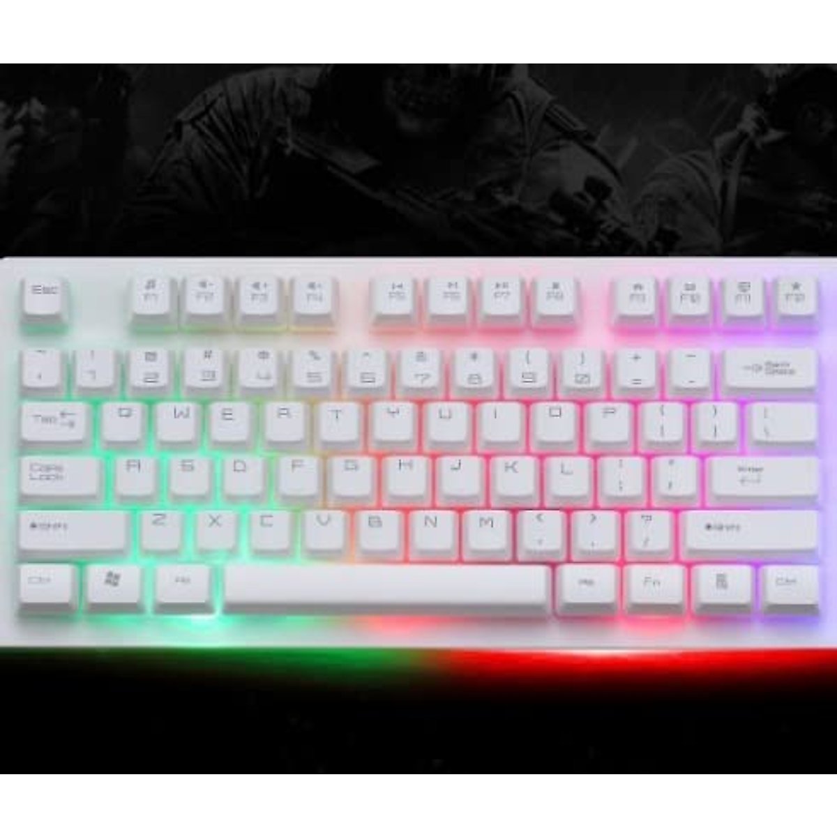 FEDRUI Mechanical Gaming Keyboard, Gaming Keyboard with Backlit, Keyboard Mouse Kit for Home, Games, Office (Color : White)