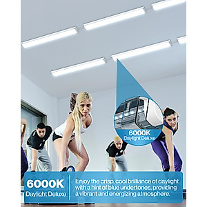 Sunco 2 Pack LED Wraparound Light Fixture 4FT, Garage Ceiling Lights, Linkable 40W=300W, 3500 LM, 6000K Daylight Deluxe, Hardwired, Surface Mount, Workshop Utility Light ETL