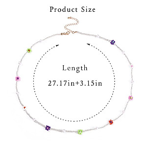 Sixexey Beads Waist Chain Colorful Beaded Body Chain Flower Belly Chains Summer Beach Body Jewelry for Women