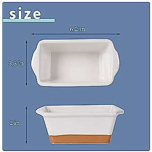 GDCZ Mini Ceramics Loaf Pan Set, Set of 4 Individual Stackable Baking Bread Pan, Multifunctional Loaf Pan for Kitchen Non-Stick, 6.2-Inch