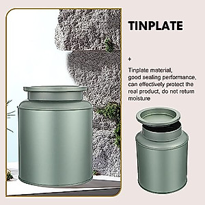 Loose Leaf Tea Tin Container Tea Canister Tea Sealing Jar Desktop Tea Container Tinplate Storage Canister Food Storage Container for Loose Tea Coffee Bean Sugar Salt (Green)