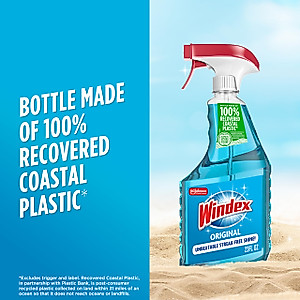 Windex Original Glass and Window Cleaner Spray Bottle, Original Blue, 23 fl oz - Pack of 6