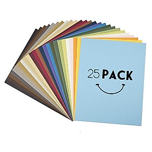 Golden State Art, Pack of 25 8x10 Multicolor Uncut Mat Boards, Great for Photos, Pictures, Frames, Acid-Free, White-Core