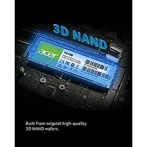 acer FA100 2TB SSD - M.2 2280 PCIe Gen3 x 4 NVMe Interface, 8 Gb/s, 3D NAND Internal Solid State Hard Drive Up to 3150 MB/s - BL.9BWWA.121