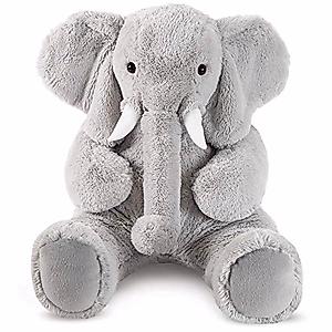 Vermont Teddy Bear Giant Elephant Stuffed Animal - 4 Foot Big Stuffed Elephant Plush from Giant Cuddle Collection - Collectible Plushies for Kids & Adults - Crafted in The USA