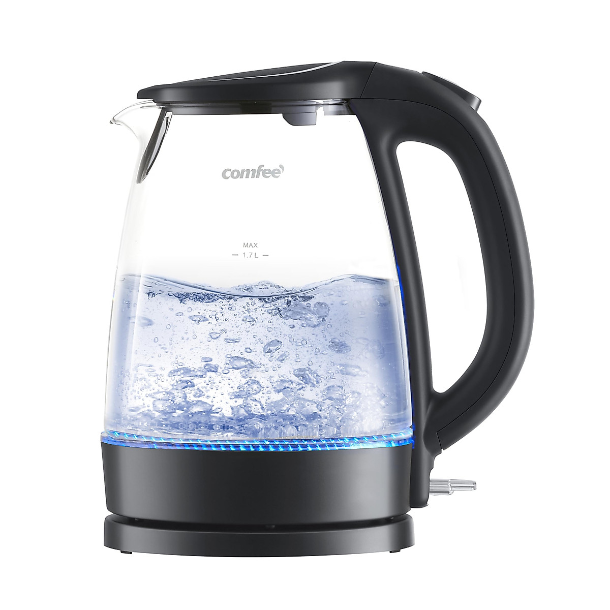 COMFEE' Electric Kettle, 1.7L Hot Water Boiler, 1500W Fast Boil, Glass Electric Tea Kettle with LED Indicator, Auto Shut-Off and Boil-Dry Protection, BPA Free