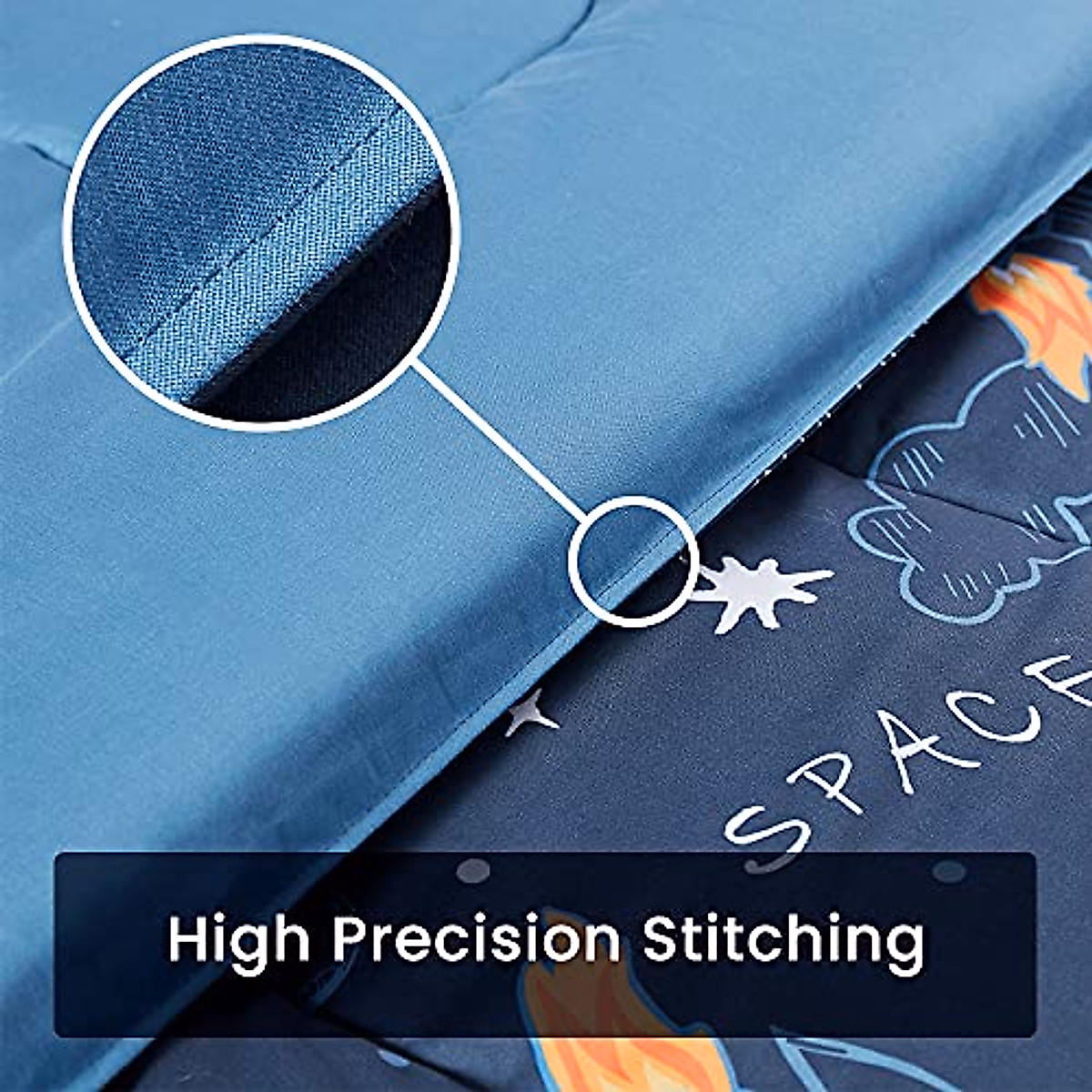 SLEEP ZONE Kids Twin Bedding Comforter Set - Super Cute & Soft Kids Bedding 5 Pieces Set with Comforter, Sheet, Pillowcase & Sham (Space Rocket)