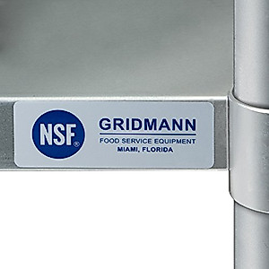 GRIDMANN NSF Stainless Steel Commercial Kitchen Prep & Work Table Plus A 2 Tier Shelf - 72 in. x 12 in.