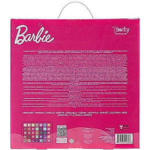 Barbie - Townley Girl 35-Well Eyeshadow Palette, Shimmery and Opaque Colors, Pigmented Blendable, 8 Application Brushes Non-Toxic 8+, Perfect for Parties, Sleepovers & Makeovers