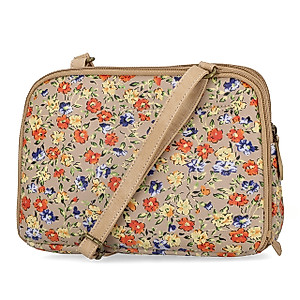 MultiSac Womens Zippy Triple Compartment Crossbody Bag, Teal, One Size