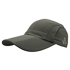 Foldable UPF 50+ Sun Protection Portable Hats Quick Dry Baseball Cap Adjustable Outdoor Sports Hat for Men, Women (Black)