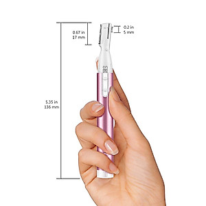 Upgraded Eyebrow Trimmer, Funstant Precision Electric Eyebrow Razor for Women Battery-Operated Facial Hair Remover with Comb No Pulling Sensation Painless for Face Chin Neck, Upper-Lip, Peach-Fuzz