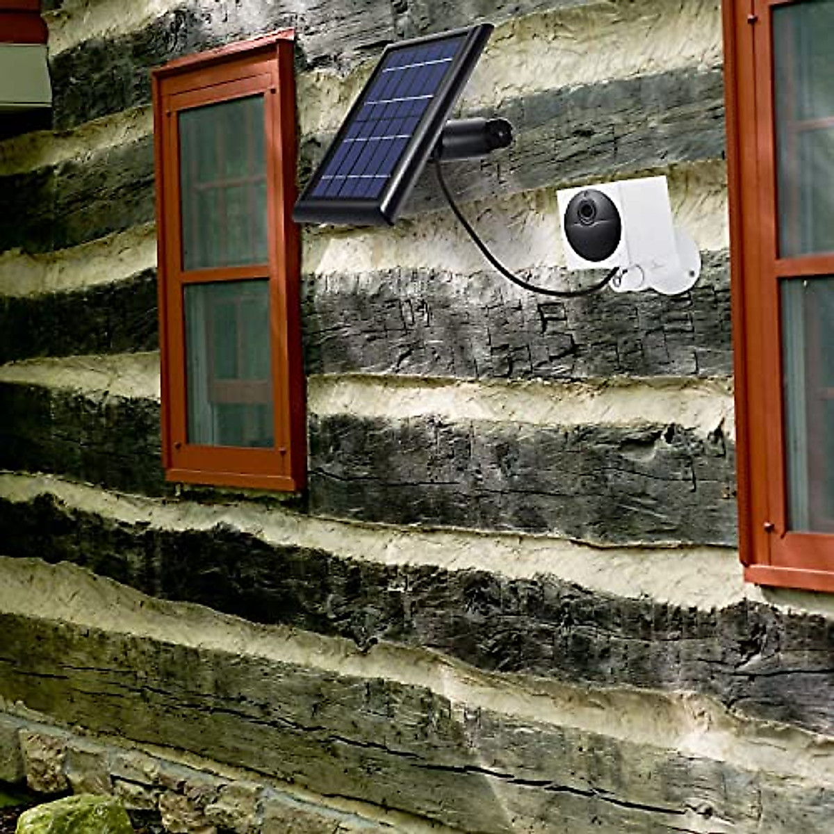 Wasserstein Solar Panel Compatible with Wyze Cam Outdoor - Power Your Surveillance Camera continuously with 2W 5V Charging (2-Pack, Black) (Wyze Cam Outdoor NOT Included) (Renewed)