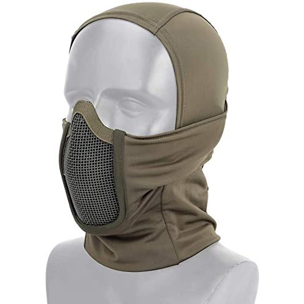 Tactical Air Gun Paintball Fast Helmet with Helmet Cover, Foldable Design Ninja Style Balaclava Mesh Mask and Tactical Goggles